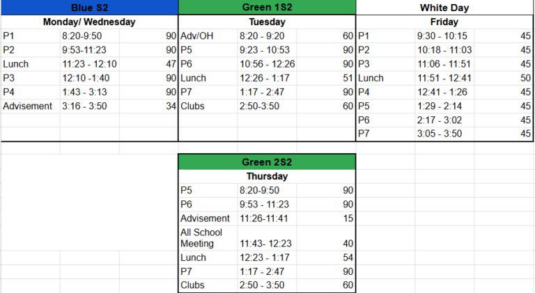 Denver Center for International Studies » NEW BELL SCHEDULE FOR 2025